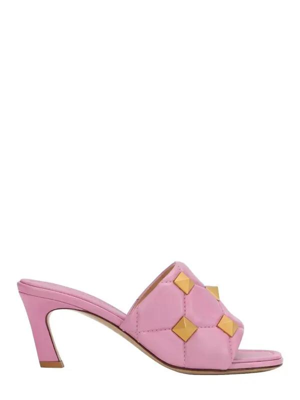 Valentino Garavani Studded Quilted Sandals - Pink