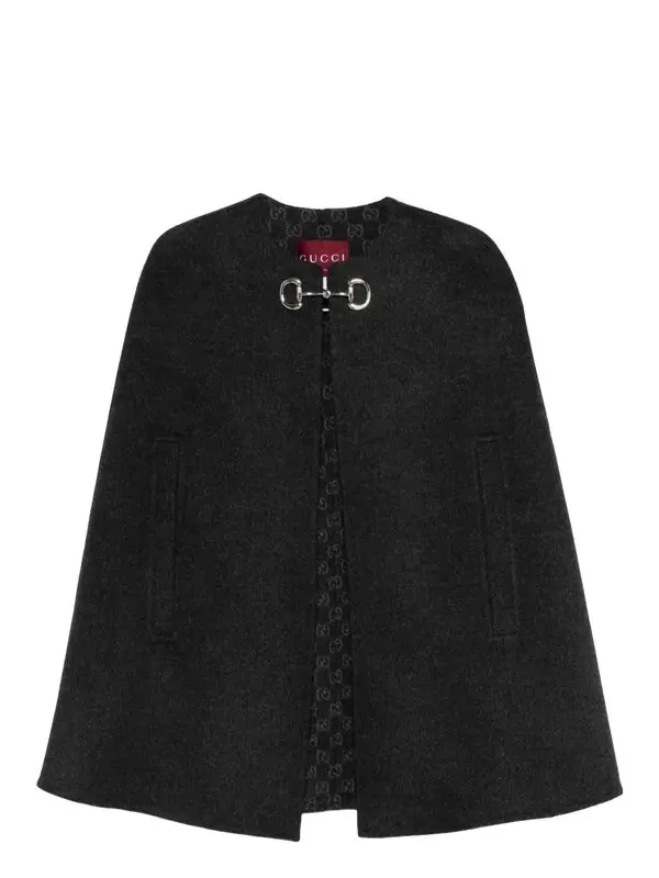 Gucci Horsebit Jacquard Cape - Black