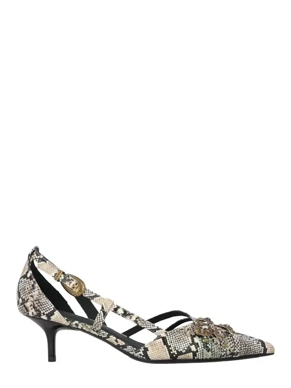 Pinko Snakeskin-effect Kitten Heel Pumps - Neutrals