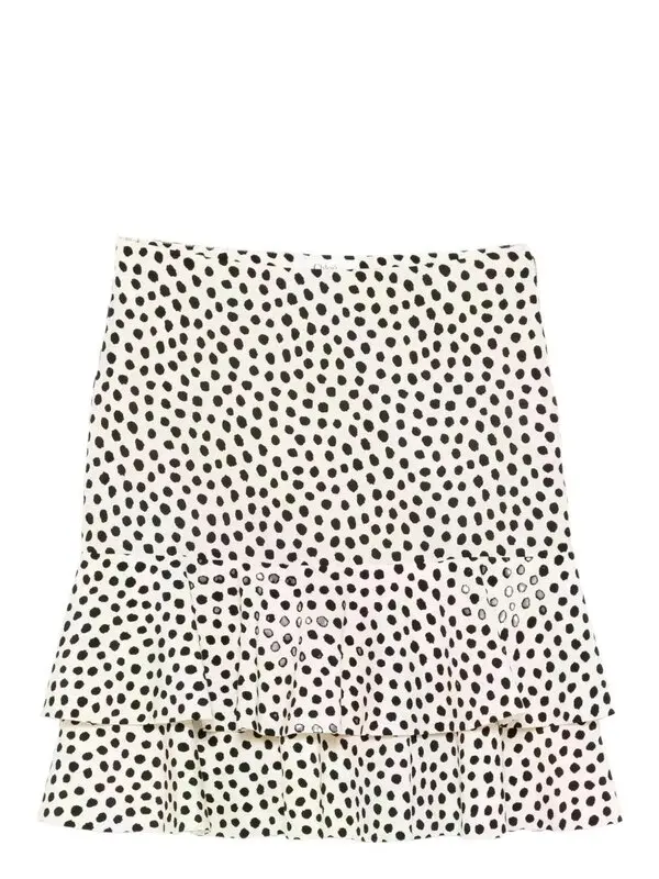 Chloé Mini Polka-dot Ruffle Skirt - Neutrals