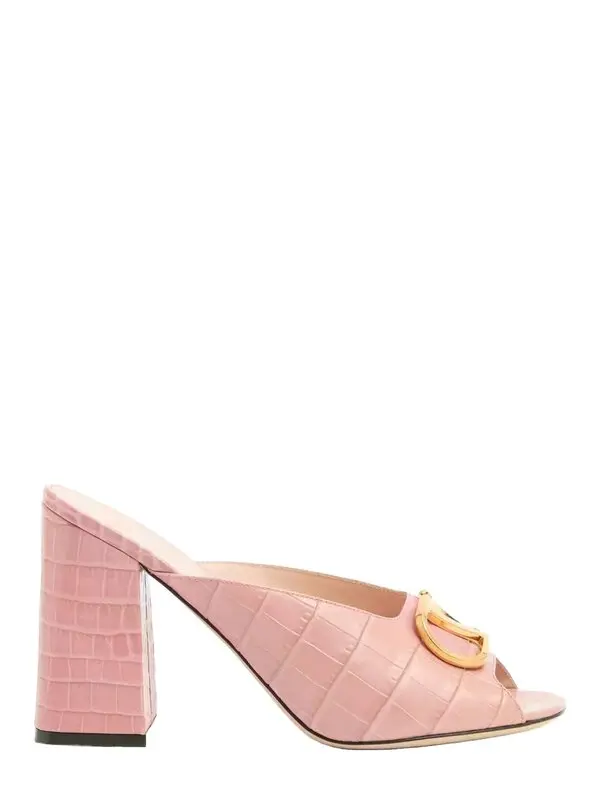 Valentino Garavani Vlogo Crocodile-effect Sandals - Pink