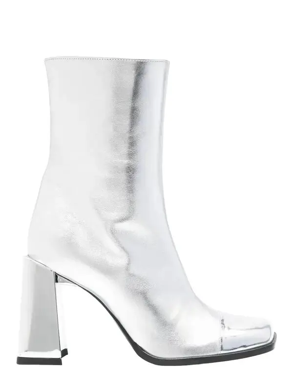 CAREL Moon 90mm Leather Ankle Boots - Silver