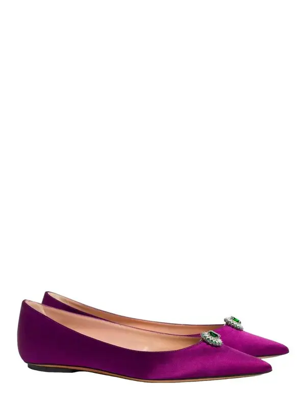 Alberta Ferretti Pointed-toe Ballet Flats - Purple