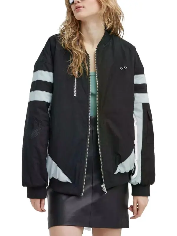 RÉSUMÉ Striped Embroidered Jacket - Black