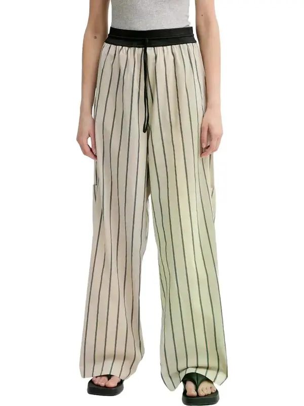 MMC STUDIO Striped Wide-leg Trousers - Neutrals