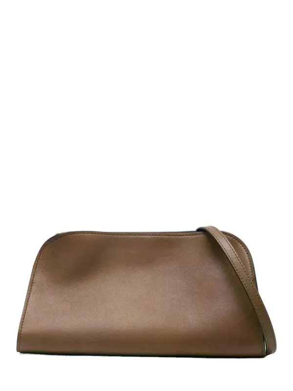 THE ROW Peggy Leather Clutch - Brown