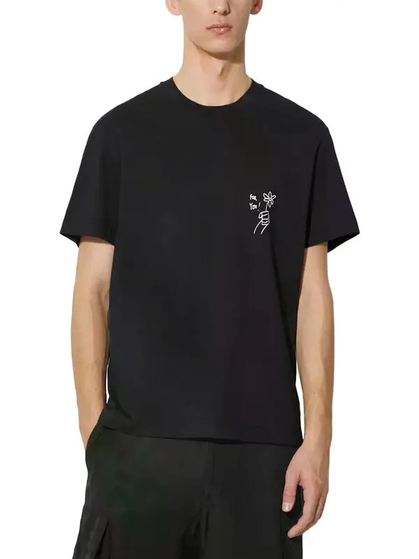 Neil Barrett Floral-print T-shirt - Black