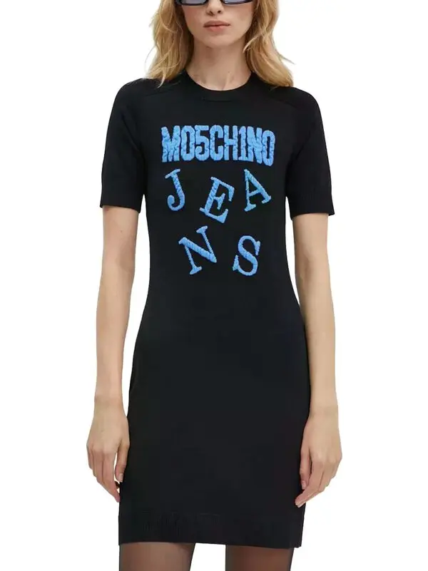 Moschino Lettering Mini Dress - Black