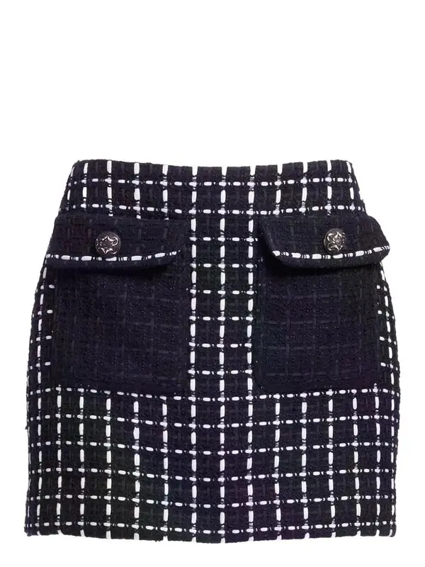 Elie Saab Tweed Mini Skirt With Pockets - Black