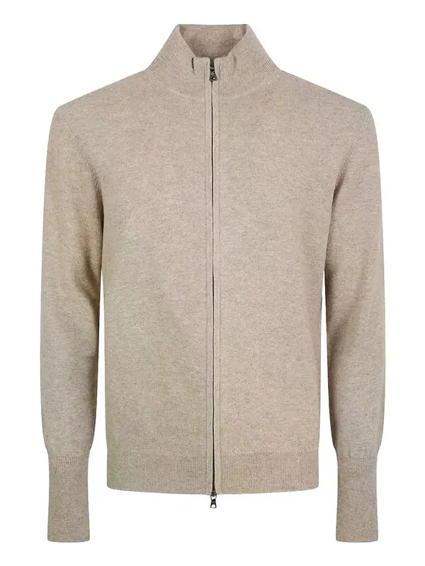 BALLANTYNE Zip-up Cardigan - Neutrals