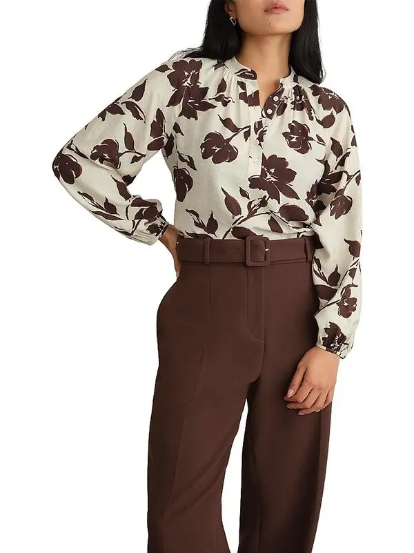 HOBBS LONDON Sherry Blouse - Beige Chocolate