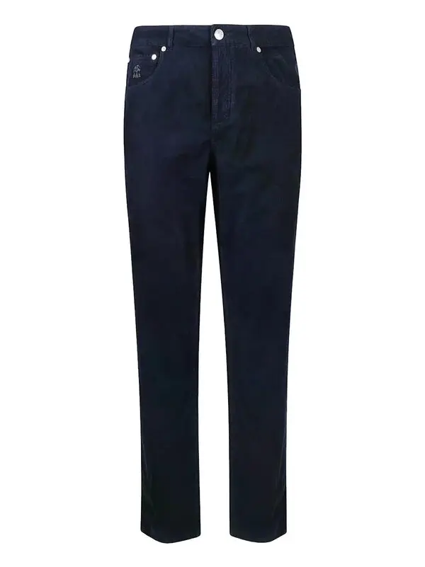 Brunello Cucinelli Cotton Trousers - Blue
