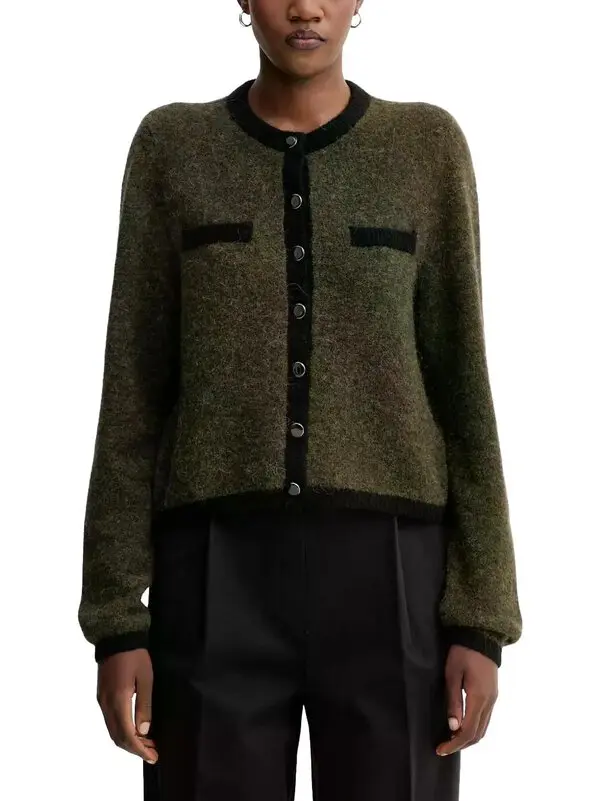 GESTUZ Pocket Button Cardigan - Green