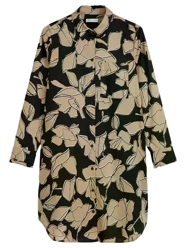 Marc O'polo Floral-print Mini Shirt Dress - Black