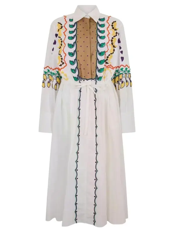 Valentino Garavani Embroidered Midi Dress - White