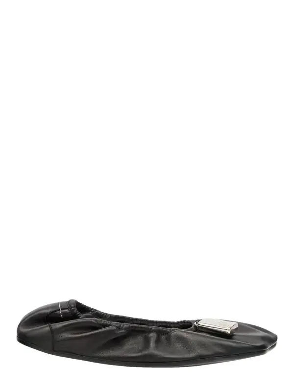 MAISON MARGIELA Gathered Ballet Flats With Charm - Black