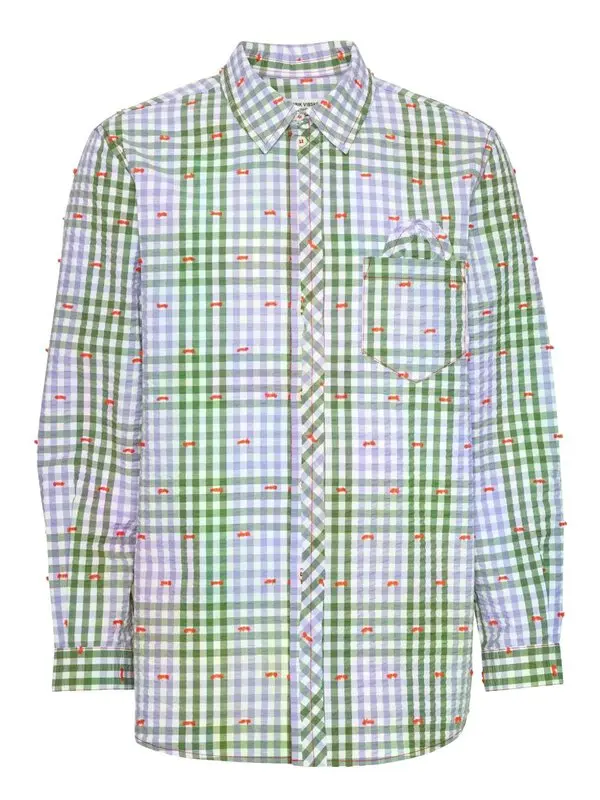Henrik Vibskov Check Embroidered Shirt - Blue