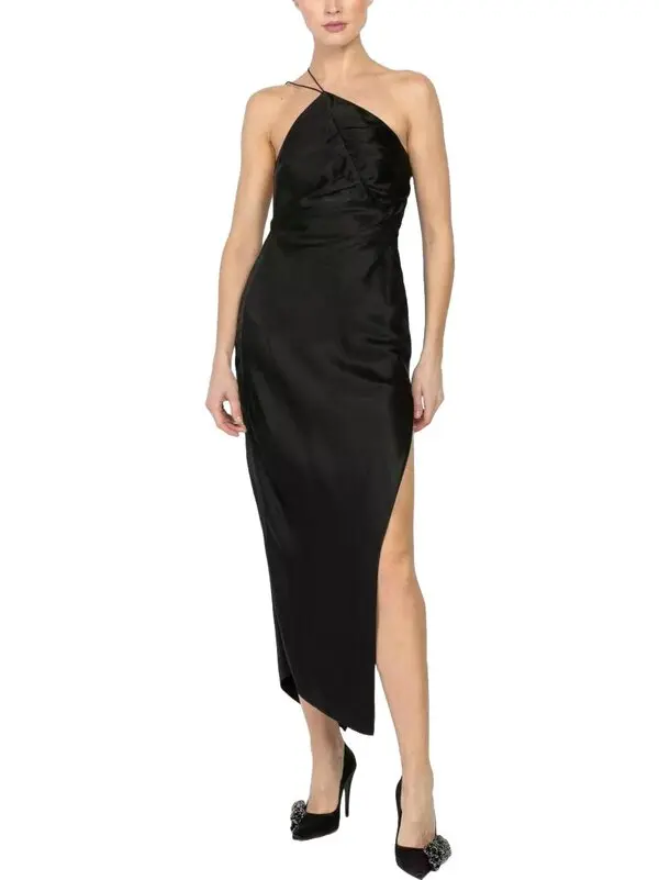 THE SEI Leaf Asymmetric Strappy Dress - Black