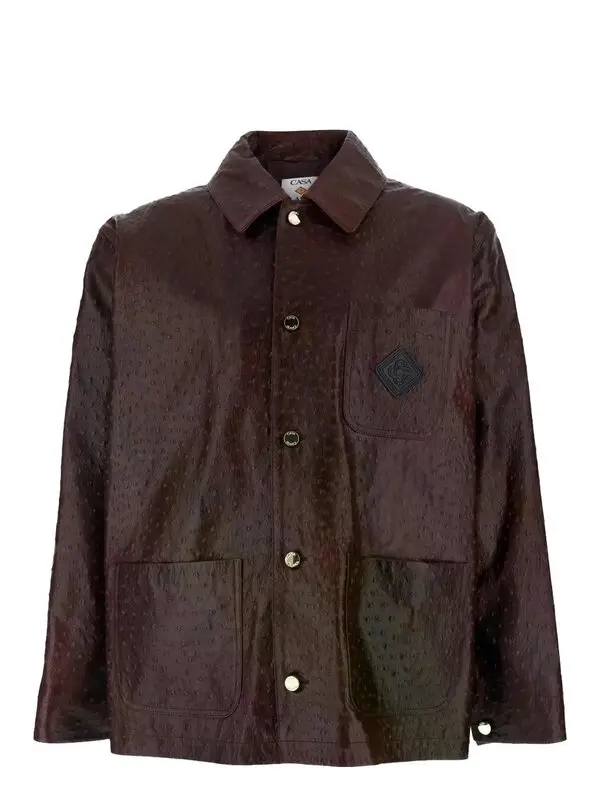 Casablanca Embossed Patch Jacket - Brown