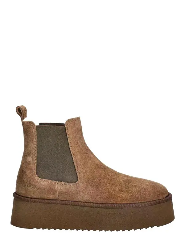 SUMMERY COPENHAGEN Platform Chelsea Boots - Brown