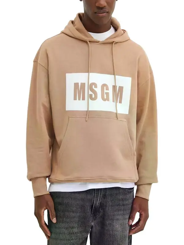 MSGM Logo-print Hoodie - Brown