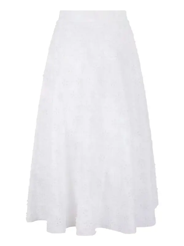 Valentino Garavani Floral A-line Midi Skirt - White