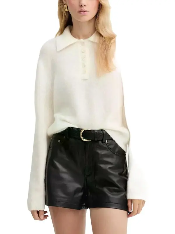 GESTUZ Buttoned Knitwear With Collar - White