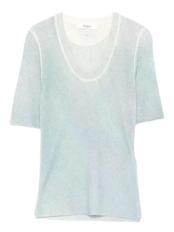 Chloé Fine-knit T-shirt - Blue