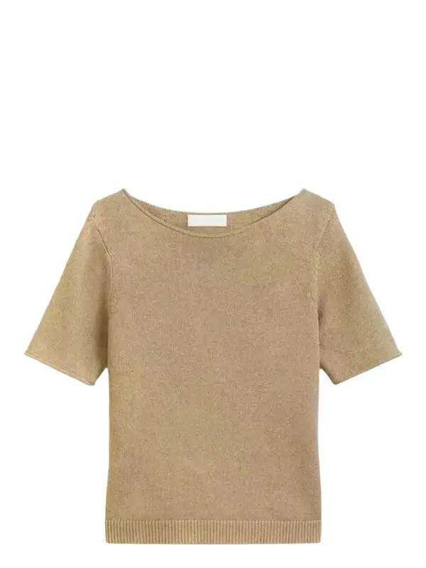 Marc O'polo Boat-neck Knitted T-shirt - Neutrals