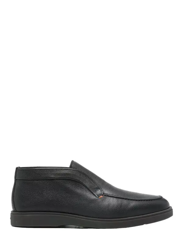 Santoni Leather Boots - Black