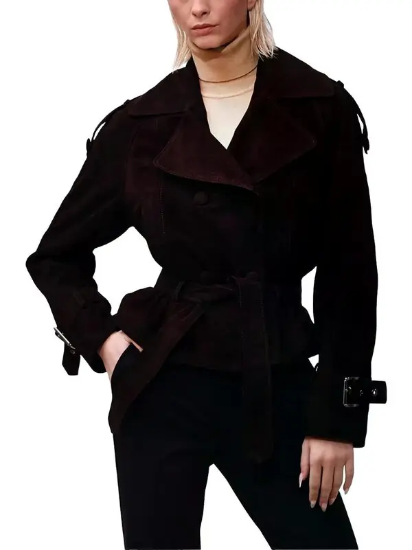 POCHE PARIS Belted Jacket - Brown