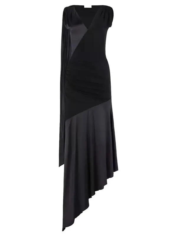 Nina Ricci Asymmetrical Midi Dress - Black