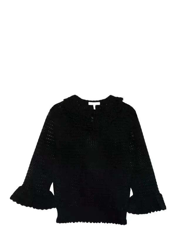 Chloé Crochet Knit Top - Black