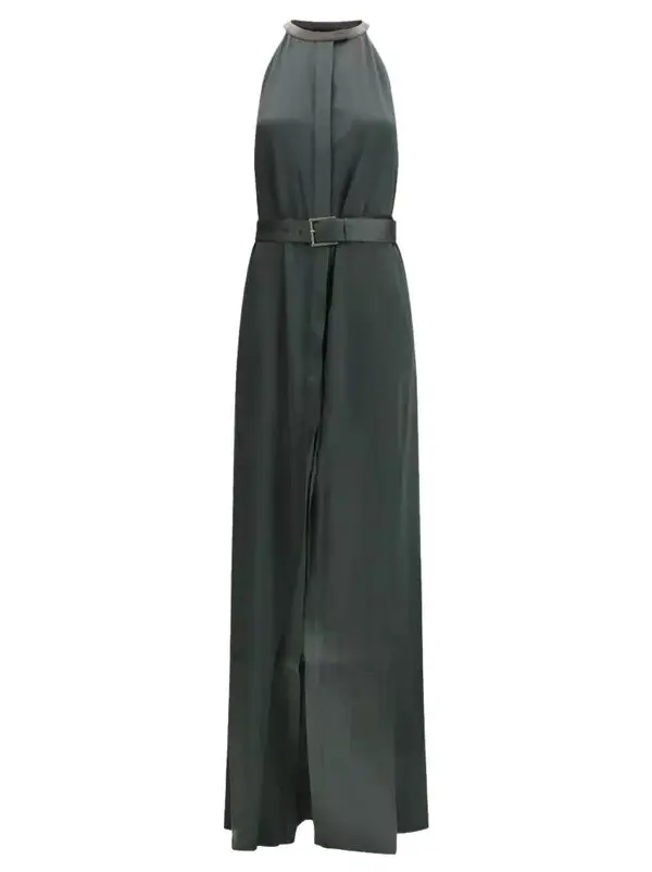 TOM FORD Belted Halterneck Maxi Dress - Green