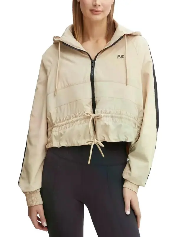 P.E Nation Hooded Jacket With Drawstring - Neutrals