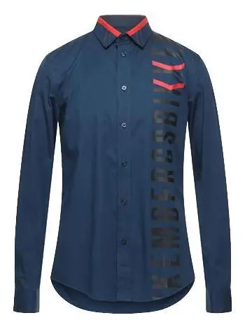 BIKKEMBERGS Shirt Midnight Size Cotton, Elastane - Blue