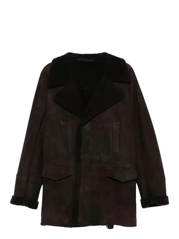 SALVATORE SANTORO Double-breasted Collar Coat - Brown