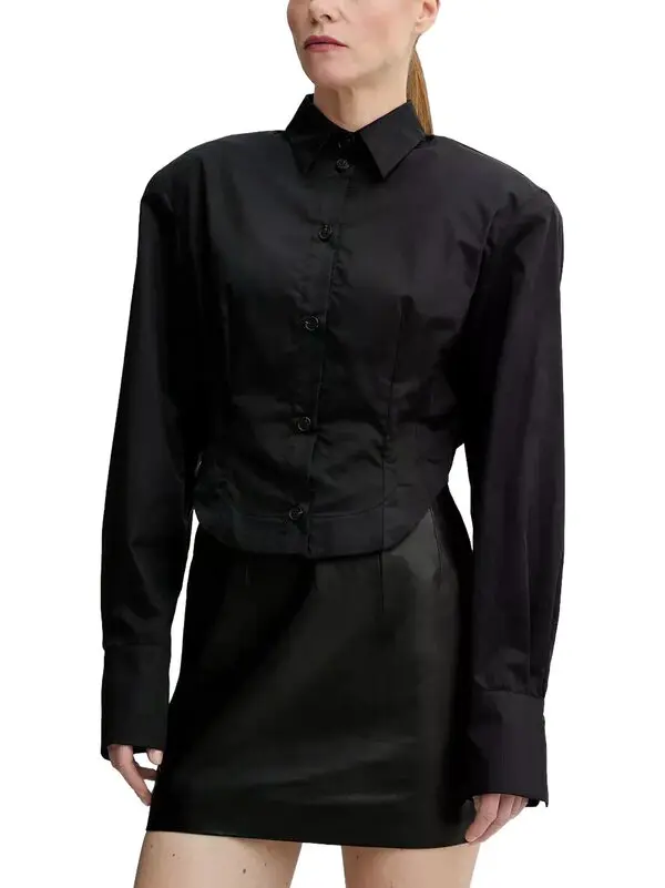MMC STUDIO Shoulder Pad Button-down Shirt - Black