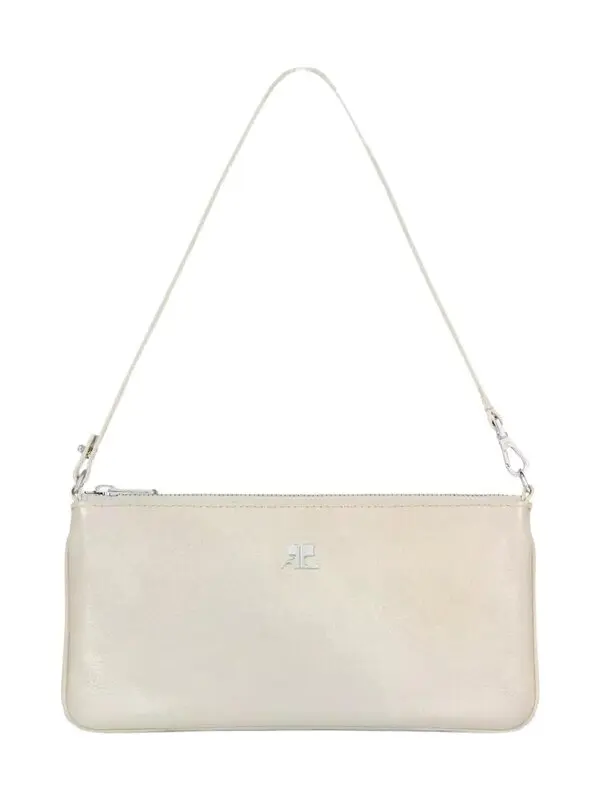 COURREGES Logo-plaque Zipped Pouch - Neutrals