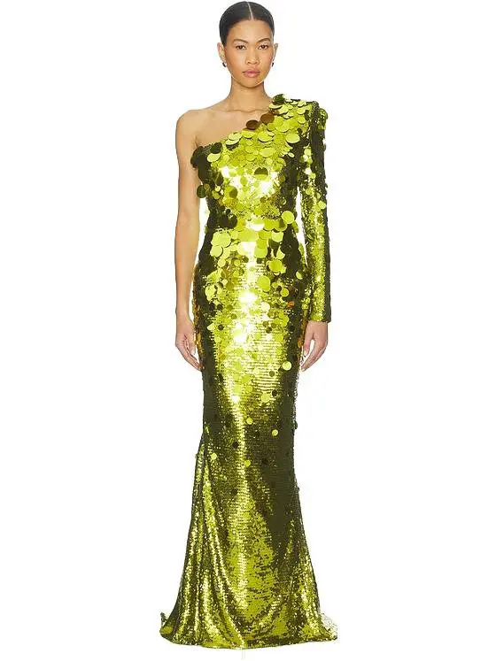 ZHIVAGO The Shimmer Is A Prism Gown - Lime