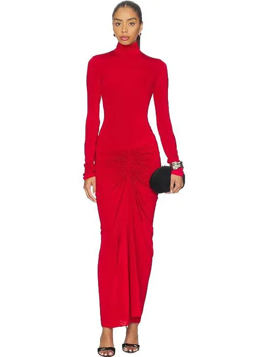 Andamane Warwick Maxi Turtleneck Dress - Red