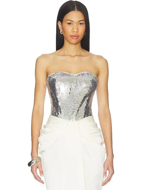 AFEW RAHUL MISHRA Sequined Leotard - Silver