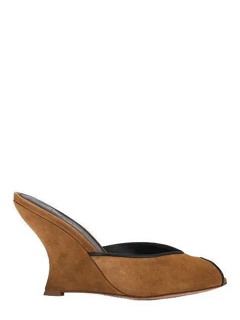 Veronica Beard Mirabel Wedge Sandal - Chestnut & Black