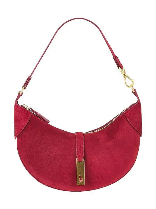 Polo Ralph Lauren Suede Shoulder Bag - Pomegranate