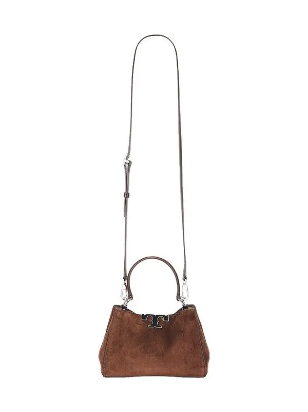 Tory Burch Eleanor Suede Mini Satchel - Dark Cocoa