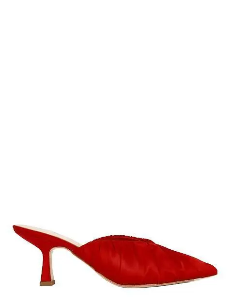 LOEFFLER RANDALL Inez Smocked Mule - Red Satin