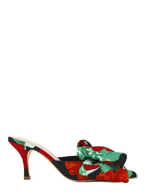 LOEFFLER RANDALL Margot Bow Mule - Bouquet Black Floral Taffeta