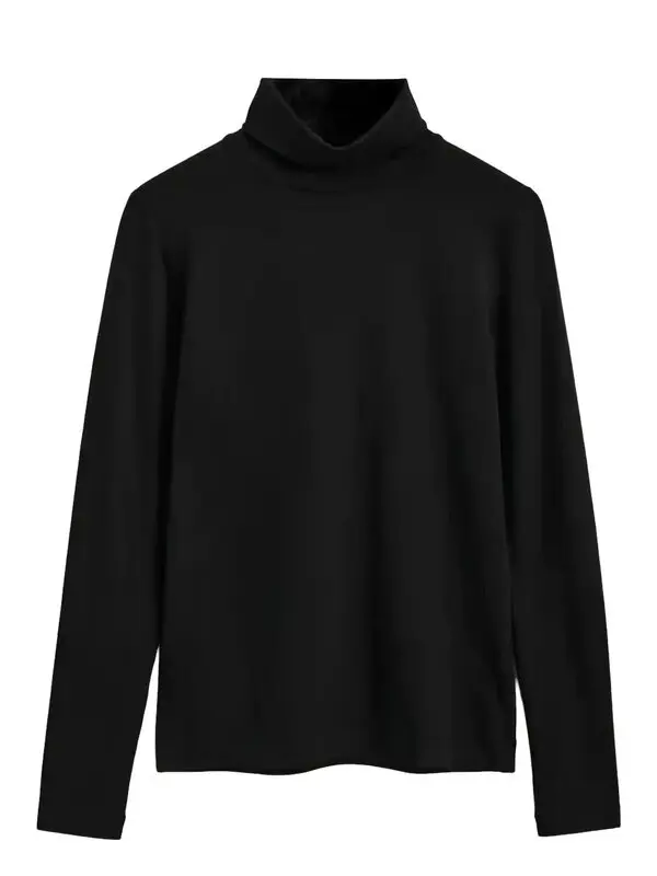 Gant Long-sleeve Roll-neck Top - Black