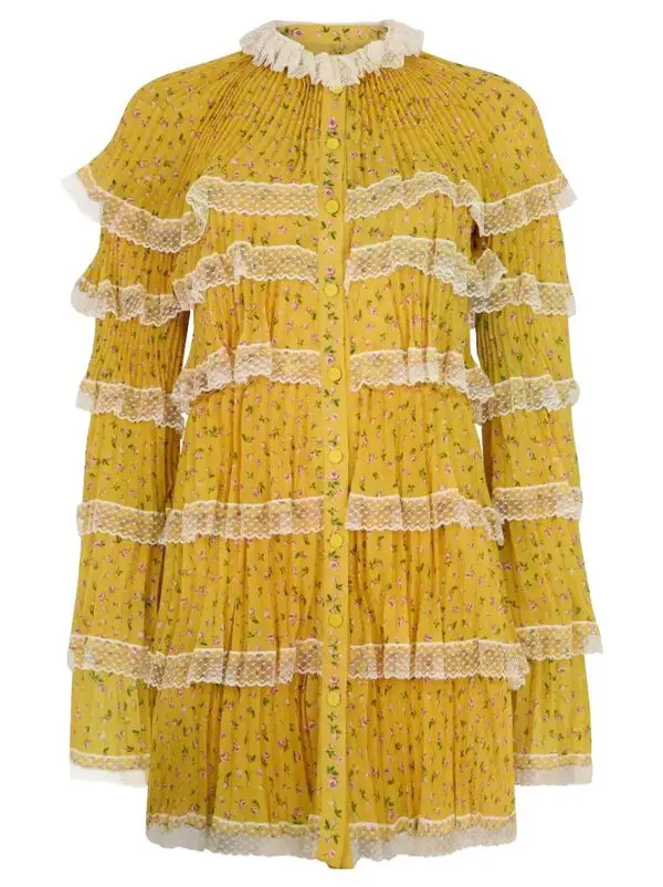 Philosophy Di Lorenzo Serafini Layered Mini Dress - Yellow