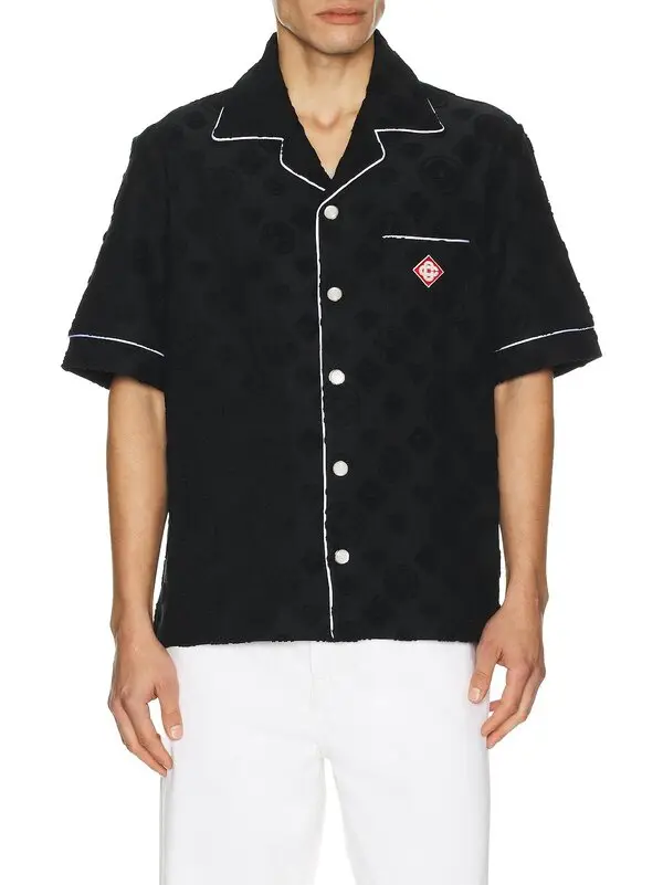 Casablanca Towelling Monogram Shirt - Black